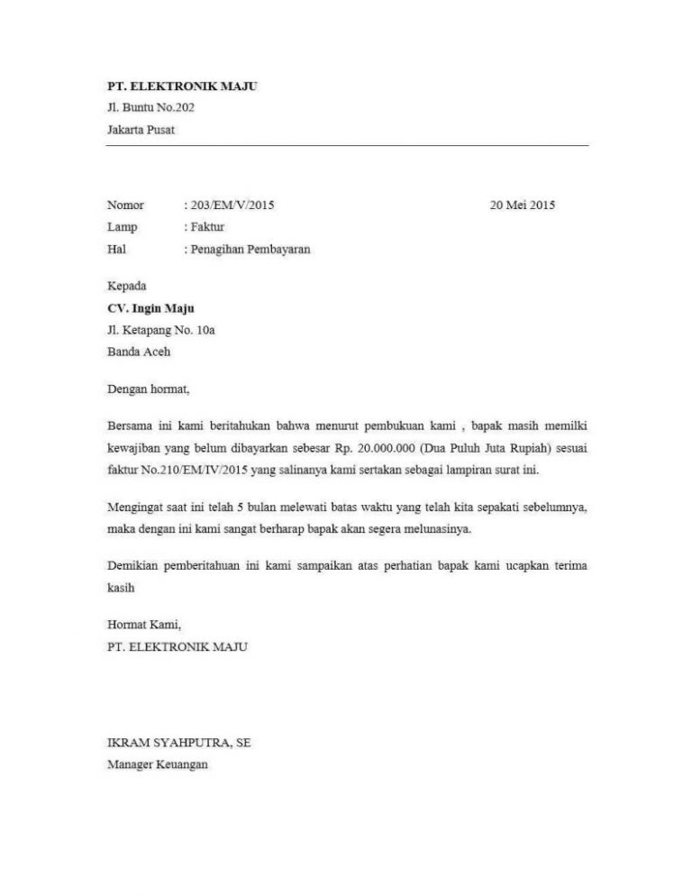 Contoh Surat Tagihan Pembayaran Ini Ampuh Dapatkan Pembayaran Contoh Surat Tagihan Pembayaran Ini Ampuh Dapatkan Pembayaran