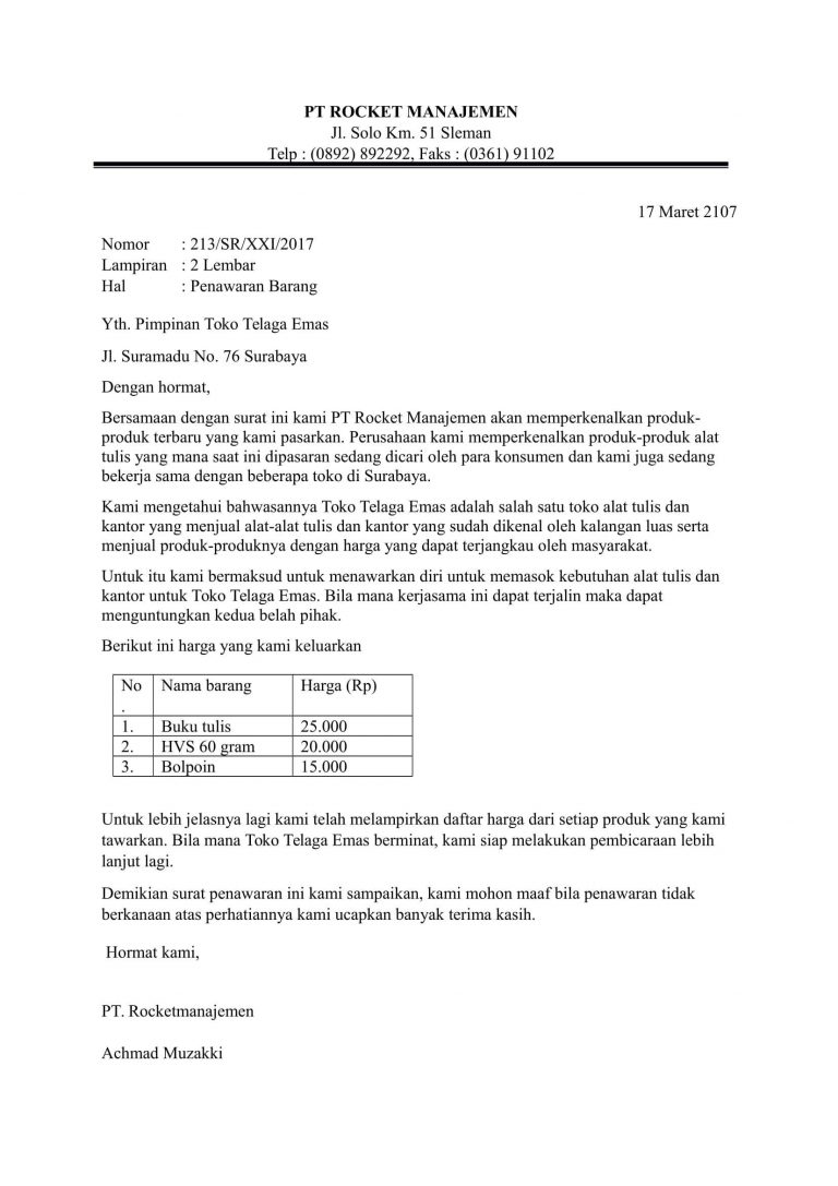 Yakinkan Pemilik Usaha dengan Contoh Surat Penawaran Barang Ini