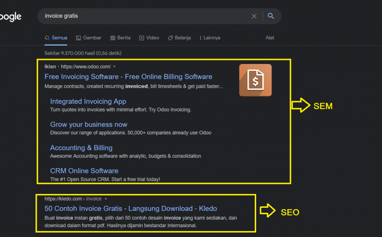 Pengertian dan Perbedaan SEO dan SEM dalam Marketing - Kledo Blog