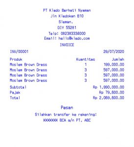 Format Invoice yang Sering Digunakan dalam Bisnis