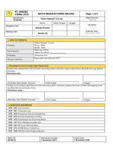 Memahami Batch Manufacturing Record pada Industri Farmasi
