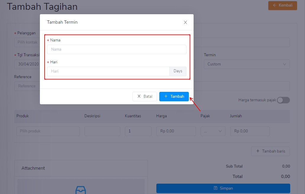 Cara Mengatur Termin Tagihan Penjualan (Invoice) - Kledo