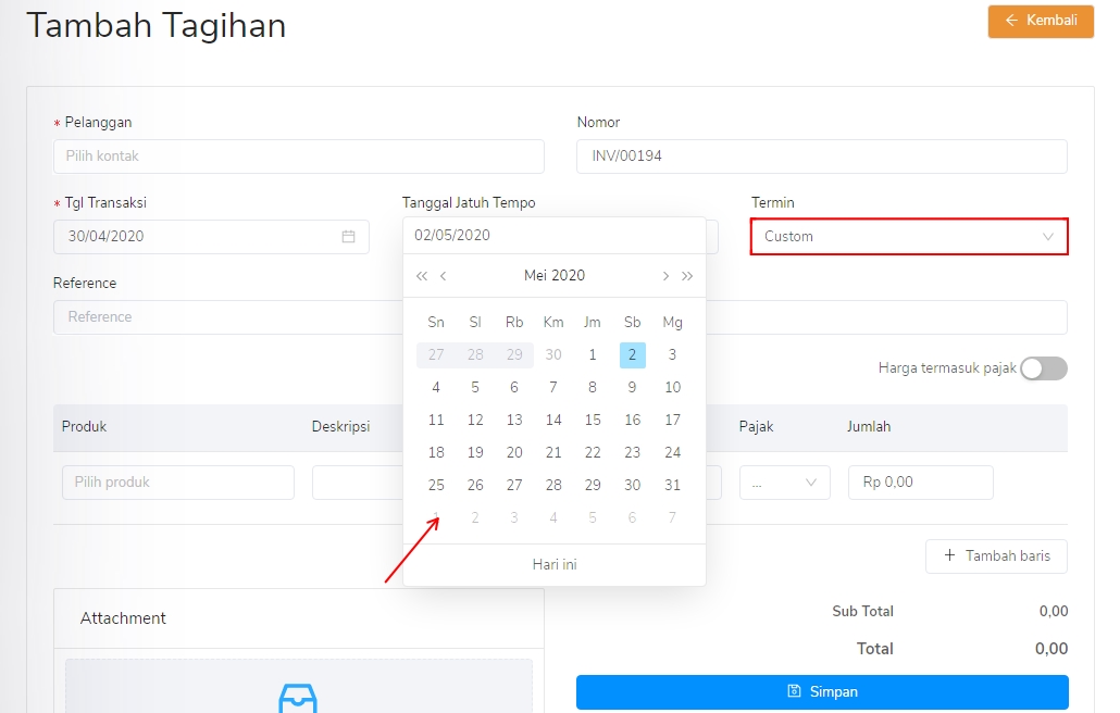Cara Mengatur Termin Tagihan Penjualan (Invoice) - Kledo