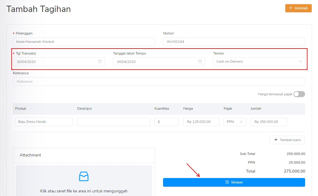 Cara Mengatur Termin Tagihan Penjualan (Invoice) - Kledo