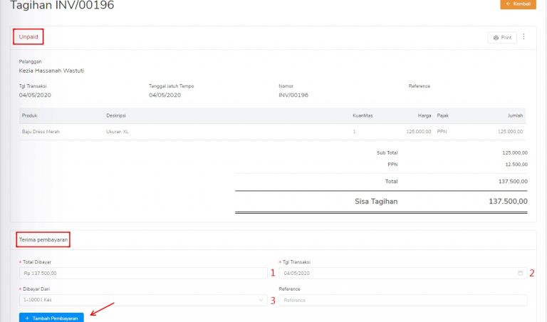 Cara Mencatat Pembayaran Tagihan Penjualan (Invoice) - Kledo