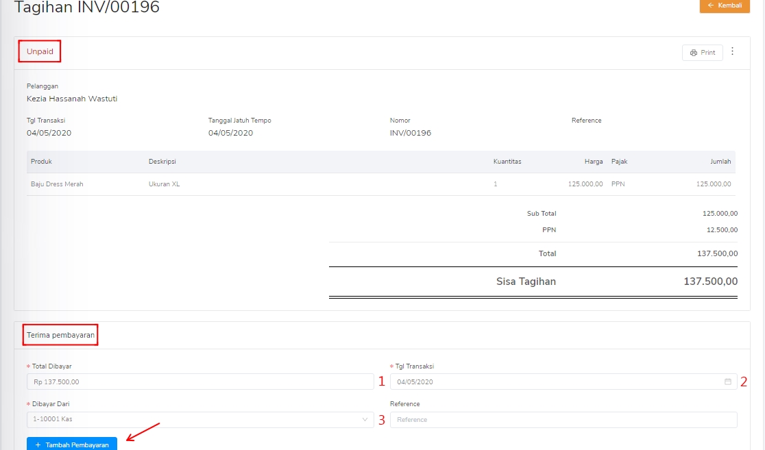 Cara Mencatat Pembayaran Tagihan Penjualan (Invoice) - Kledo