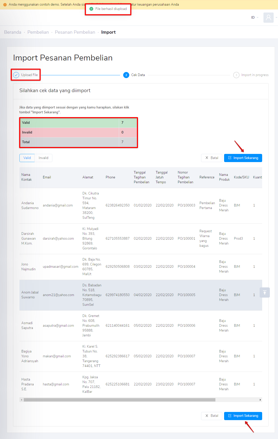 Cara Import Pesanan Pembelian (Purchase Order) - Kledo