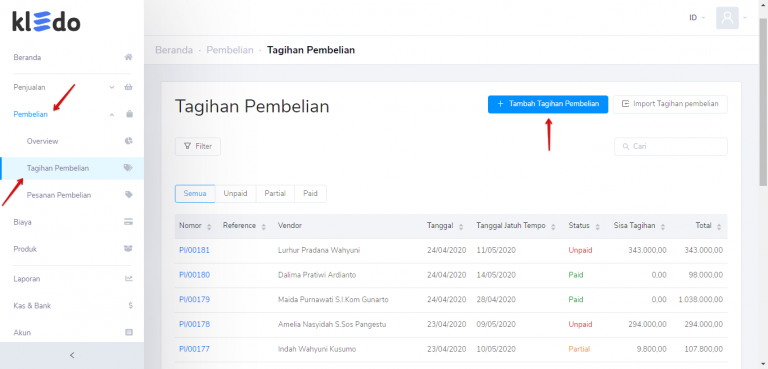 Cara Mengatur Termin Tagihan Pembelian (Purchase Invoice)
