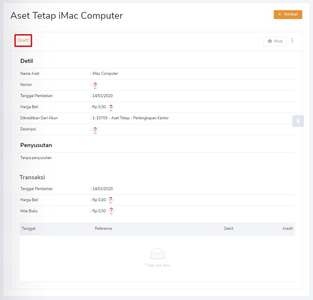 Cara Melihat Detail Aset Tetap - Software Akuntansi Kledo