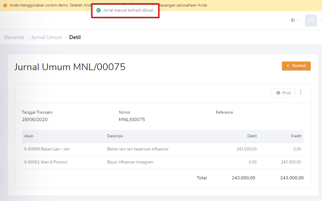 Cara Menambah Jurnal Umum - Software Akuntansi Online Kledo