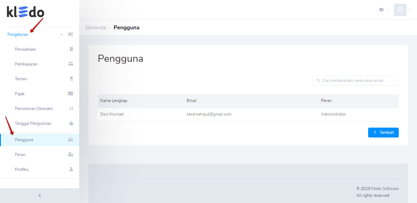 Cara Mengatur Pengguna - Software Akuntansi Kledo