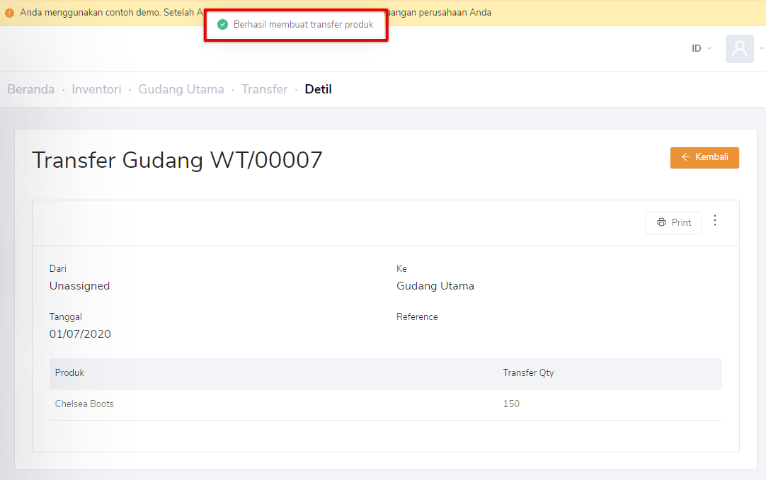 Cara Membuat Transfer Masuk Gudang - Software Akuntansi Kledo