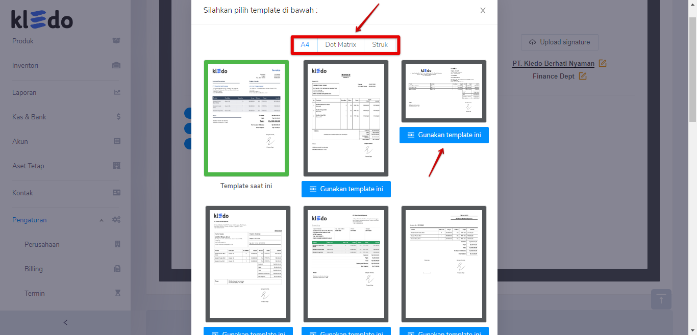 Cara Mengatur Layout Invoice - Software Akuntansi Online Kledo