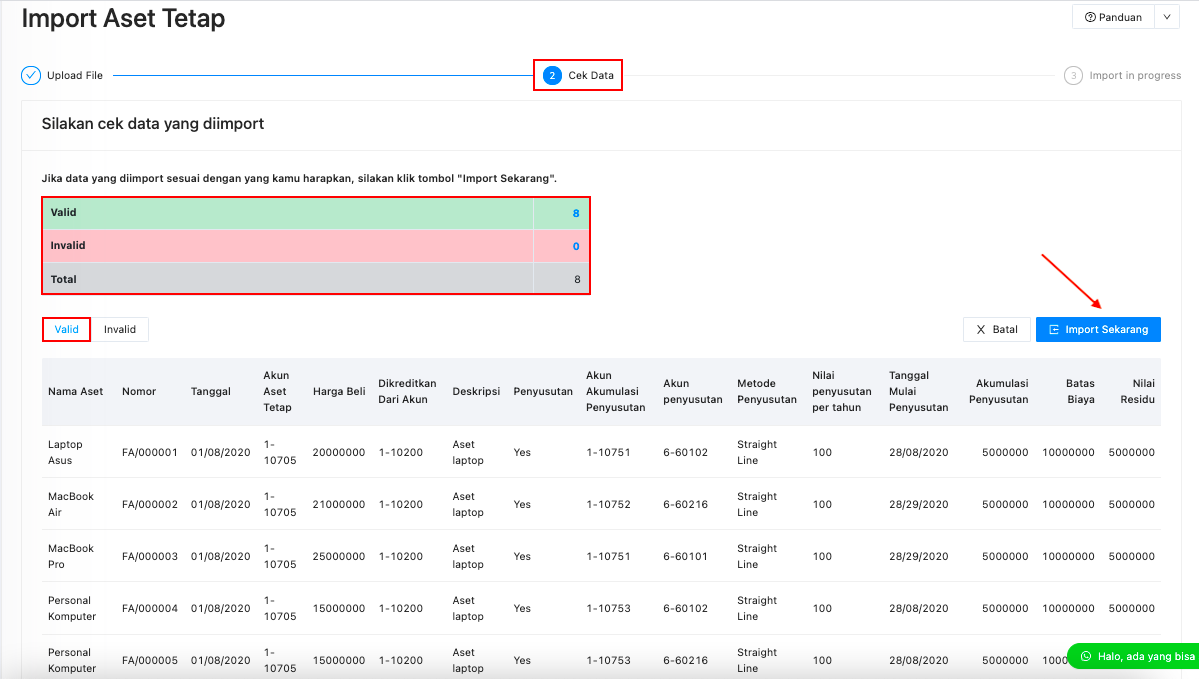 Cara Import Aset Tetap