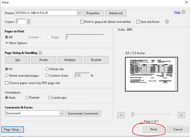 Cara Print Menggunakan Adobe Acrobat Reader